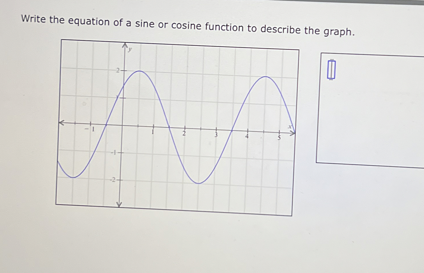 Solved Write the equation of a sine or cosine function to | Chegg.com