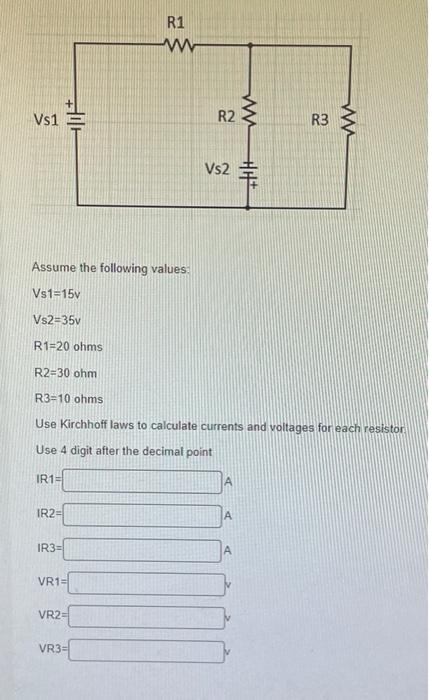 Solved Assume the following values: | Chegg.com