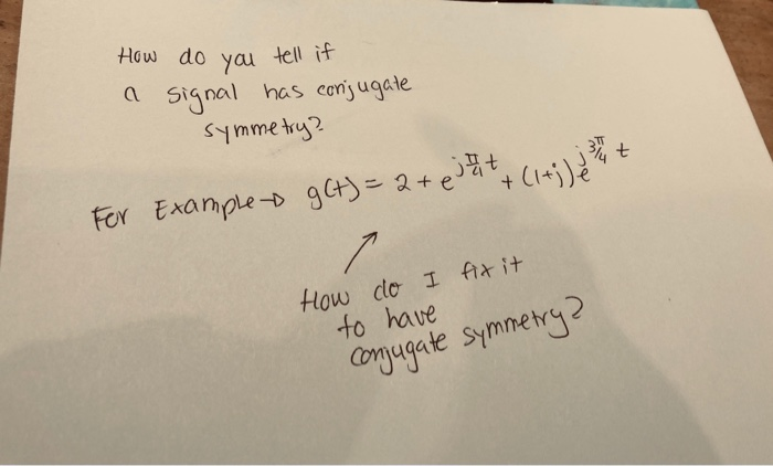 Solved How do you tell if a signal has conjugate symmetry? | Chegg.com