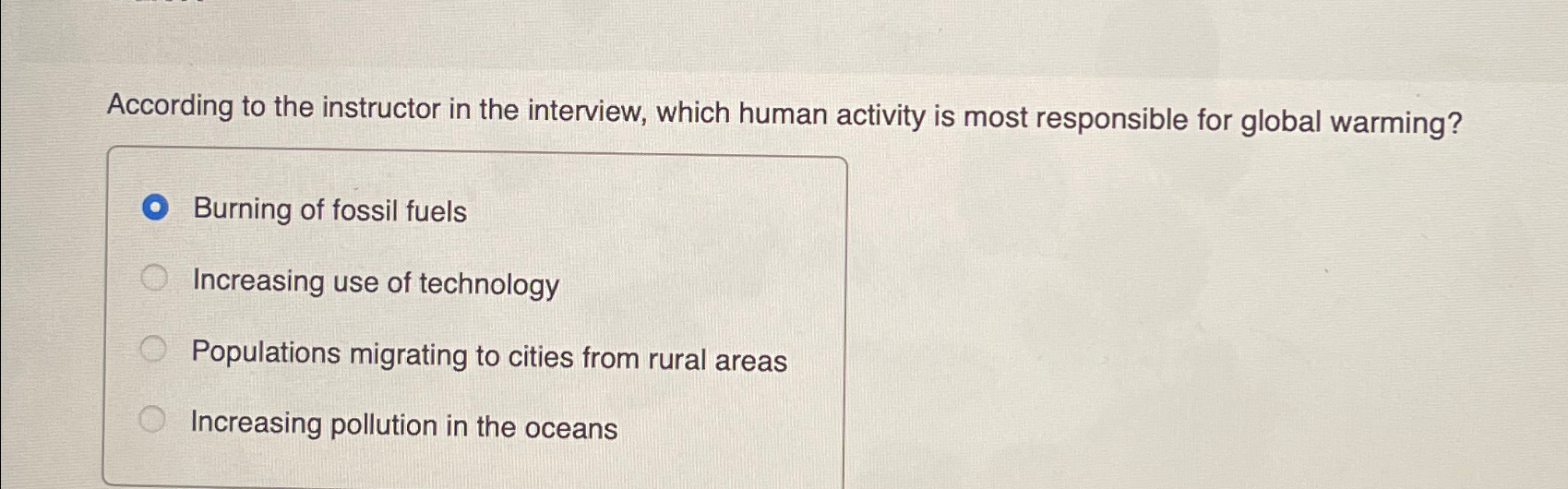 Solved According to the instructor in the interview, which | Chegg.com