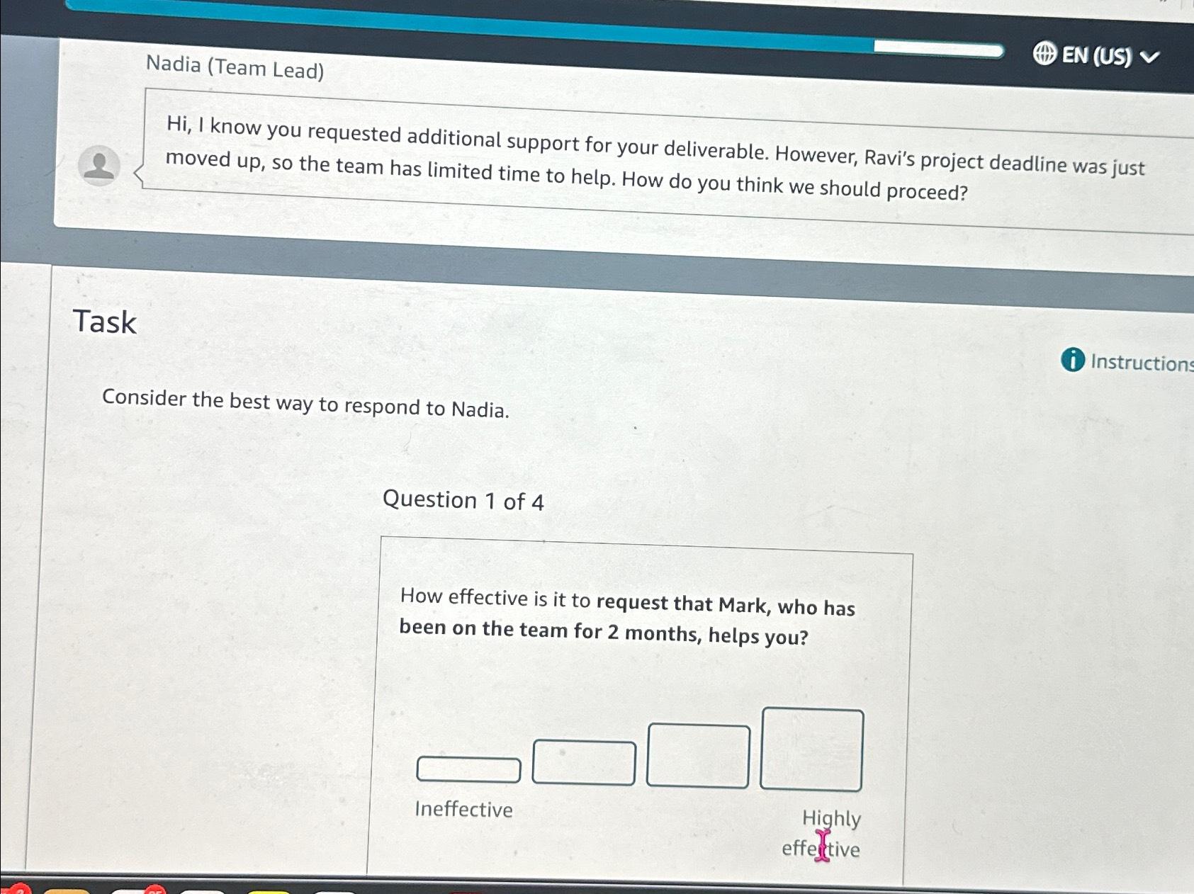 Solved Nadia (Team Lead)Hi, ﻿I know you requested additional | Chegg.com