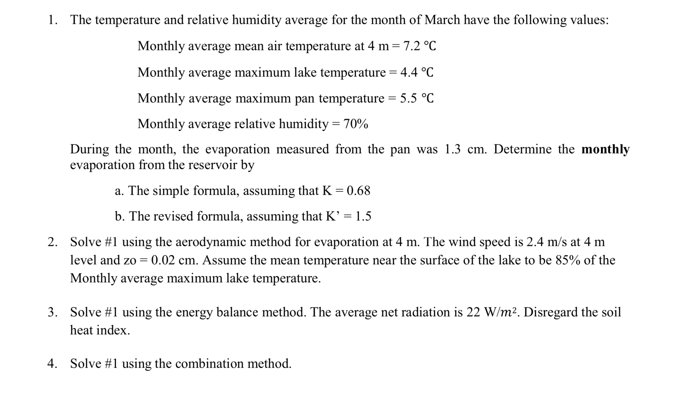 Solved The temperature and relative humidity average for the | Chegg.com