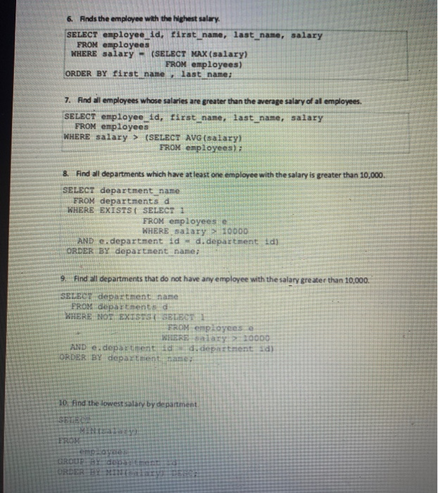 Solved Subquery vs Joins Transform the following queries | Chegg.com