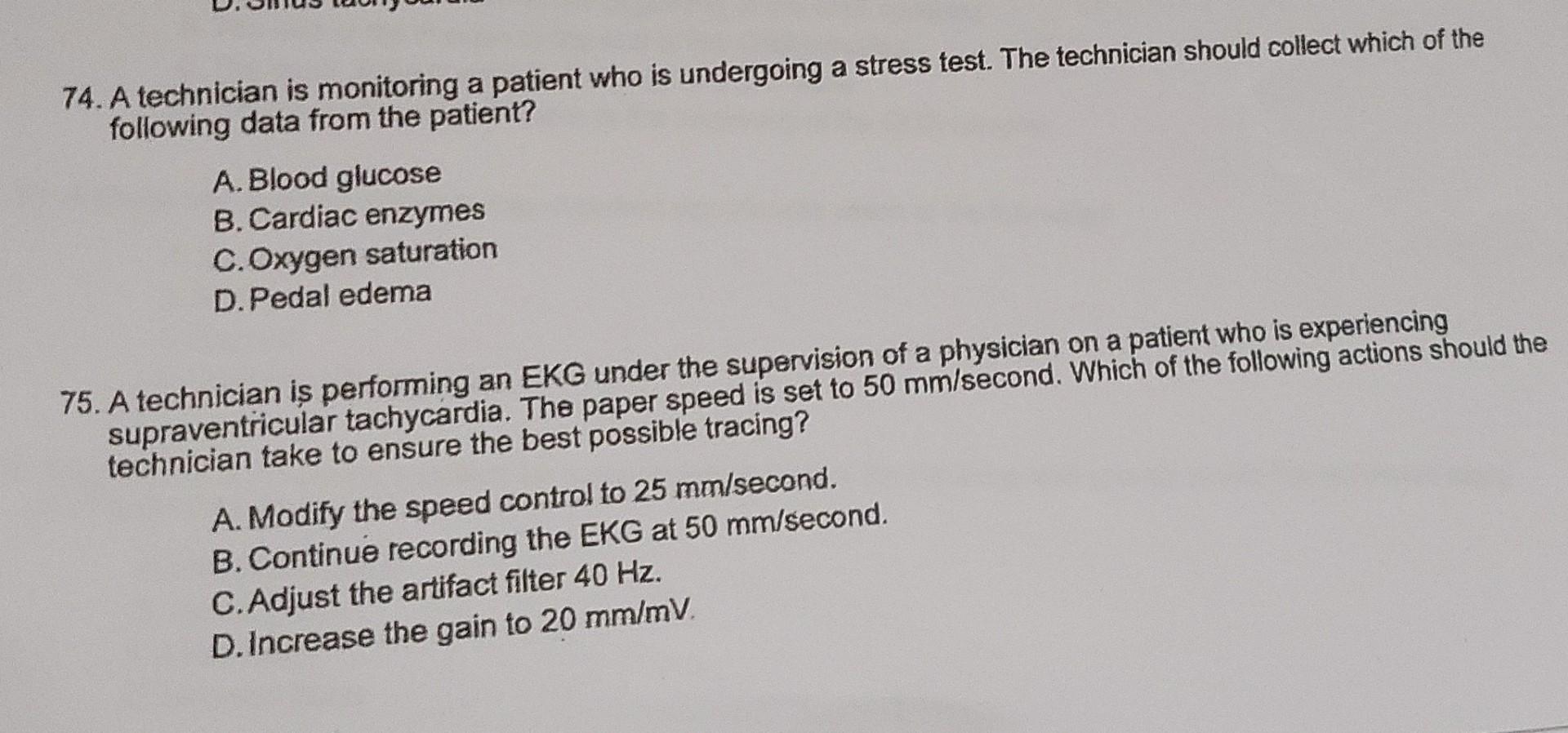 Solved 63. Continuous cardiac monitoring typically uses | Chegg.com