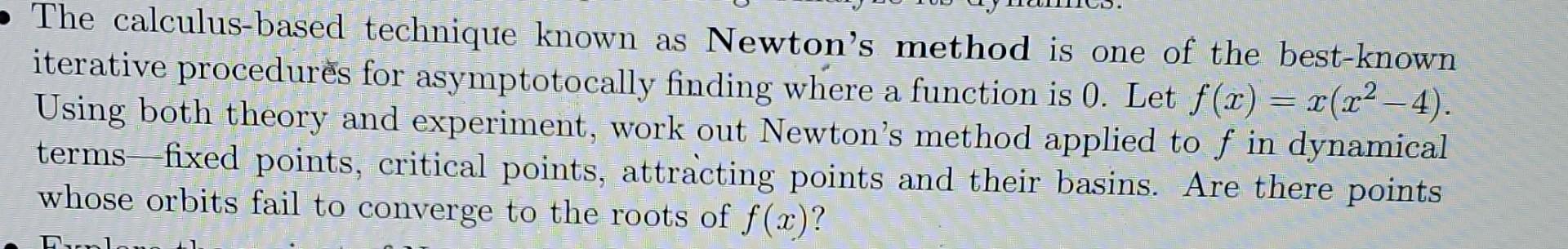 Solved The calculus-based technique known as Newton's method | Chegg.com