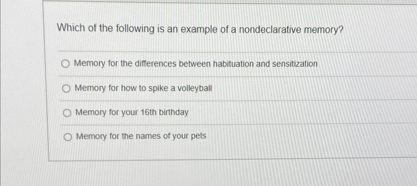 Solved Which of the following is an example of a | Chegg.com