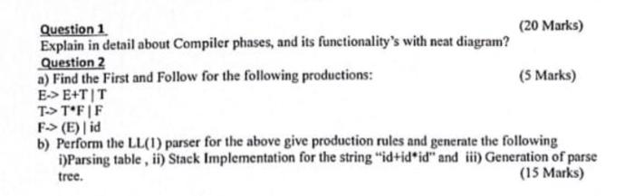 Question 1 (20 Marks) Explain in detail about | Chegg.com