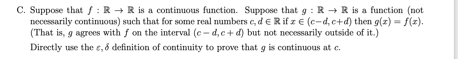 Solved C. ﻿Suppose that f:R→R is ﻿a continuous function. | Chegg.com