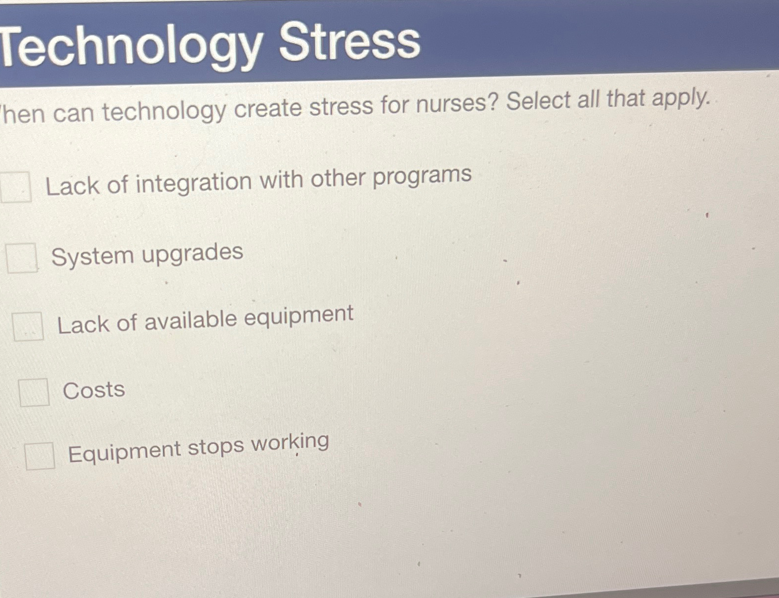 Solved Technology Stresshen can technology create stress for | Chegg.com