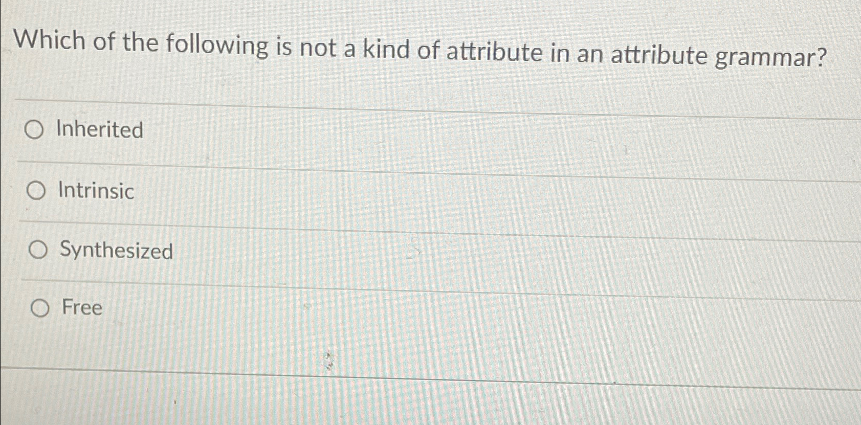 Solved Which of the following is not a kind of attribute in | Chegg.com