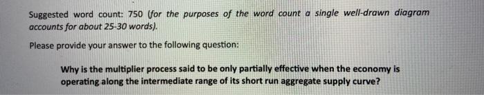 Solved Suggested word count: 750 (for the purposes of the | Chegg.com