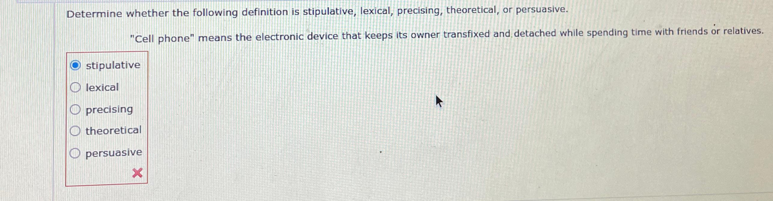 Solved Determine whether the following definition is | Chegg.com