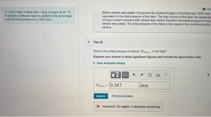 Solved A 1.00 L flask is filled with 1.45 g of argon at 25°C | Chegg.com