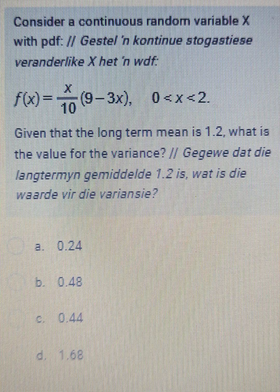 Solved Consider a continuous random variable X with pdf: // | Chegg.com