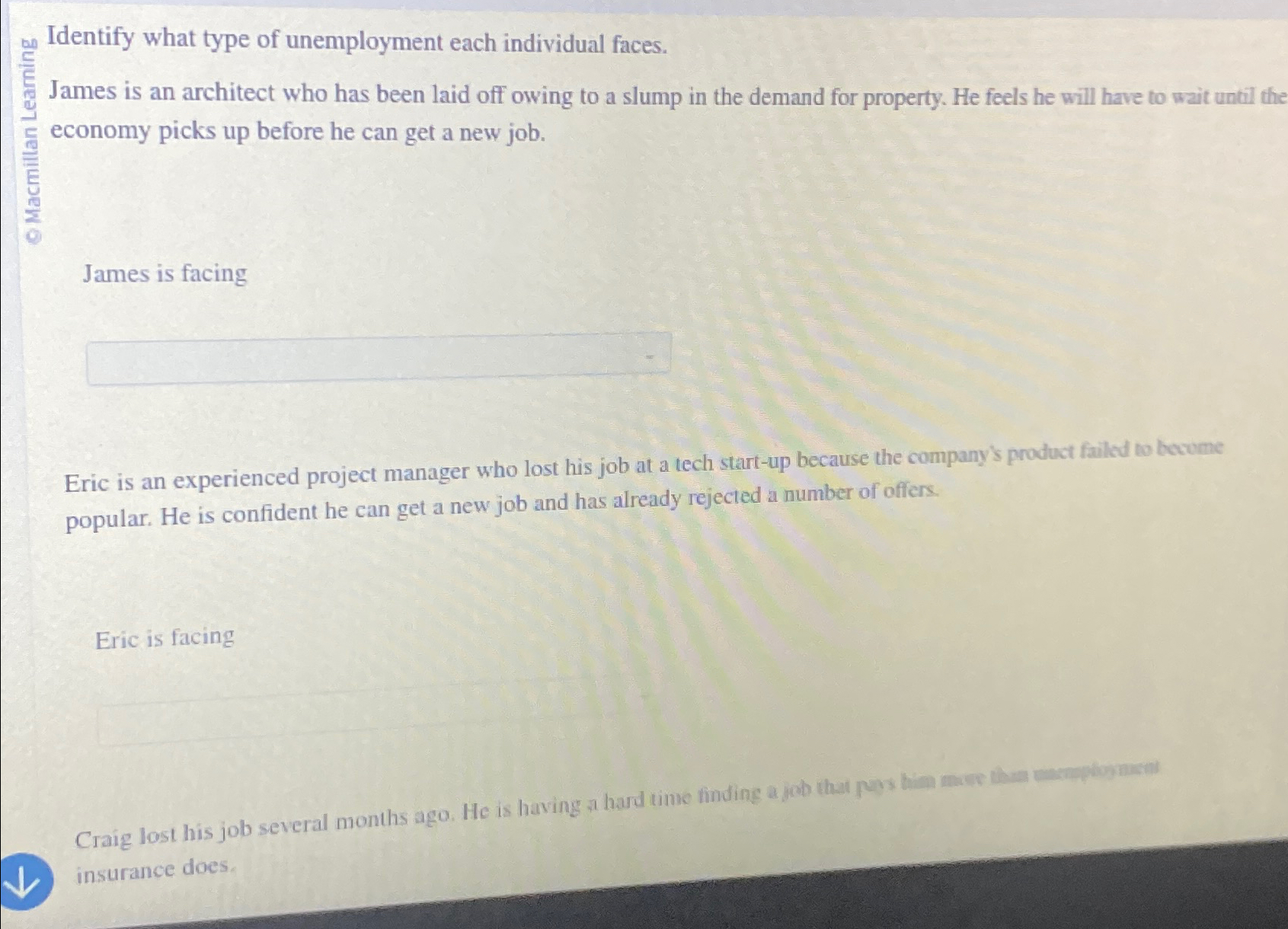 Solved Identify what type of unemployment each individual | Chegg.com