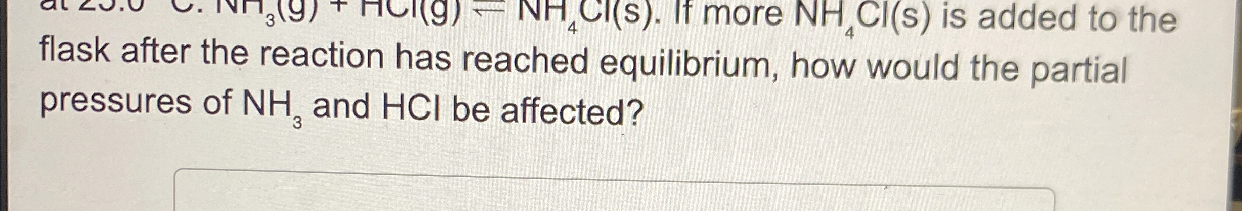 Solved flask after the reaction has reached equilibrium, how | Chegg.com
