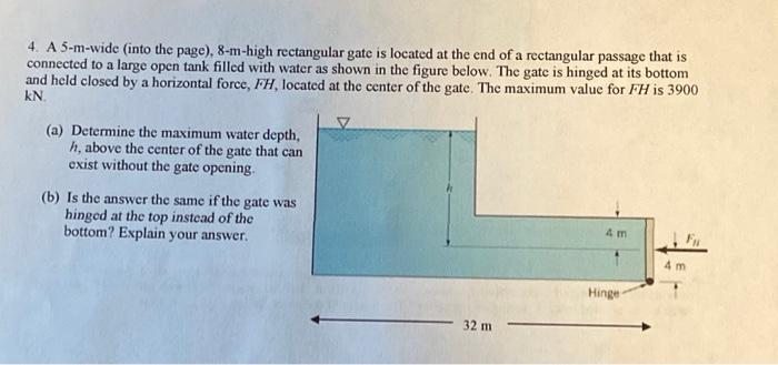 Solved 4. A 5-m-wide into the page), 8-m-high rectangular | Chegg.com
