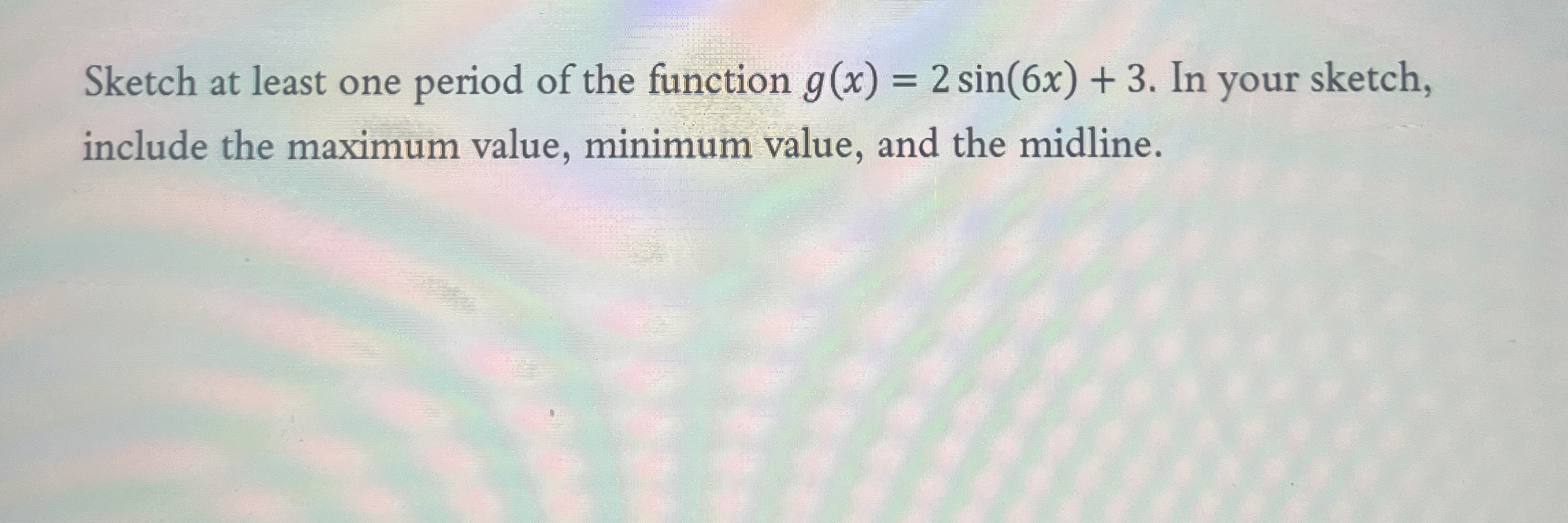 Solved Sketch at least one period of the function | Chegg.com