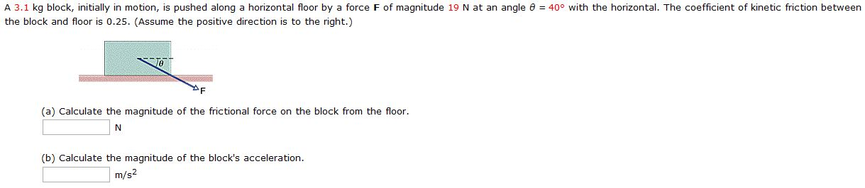 Solved A 3.1 kg block, initially in motion, is pushed along | Chegg.com