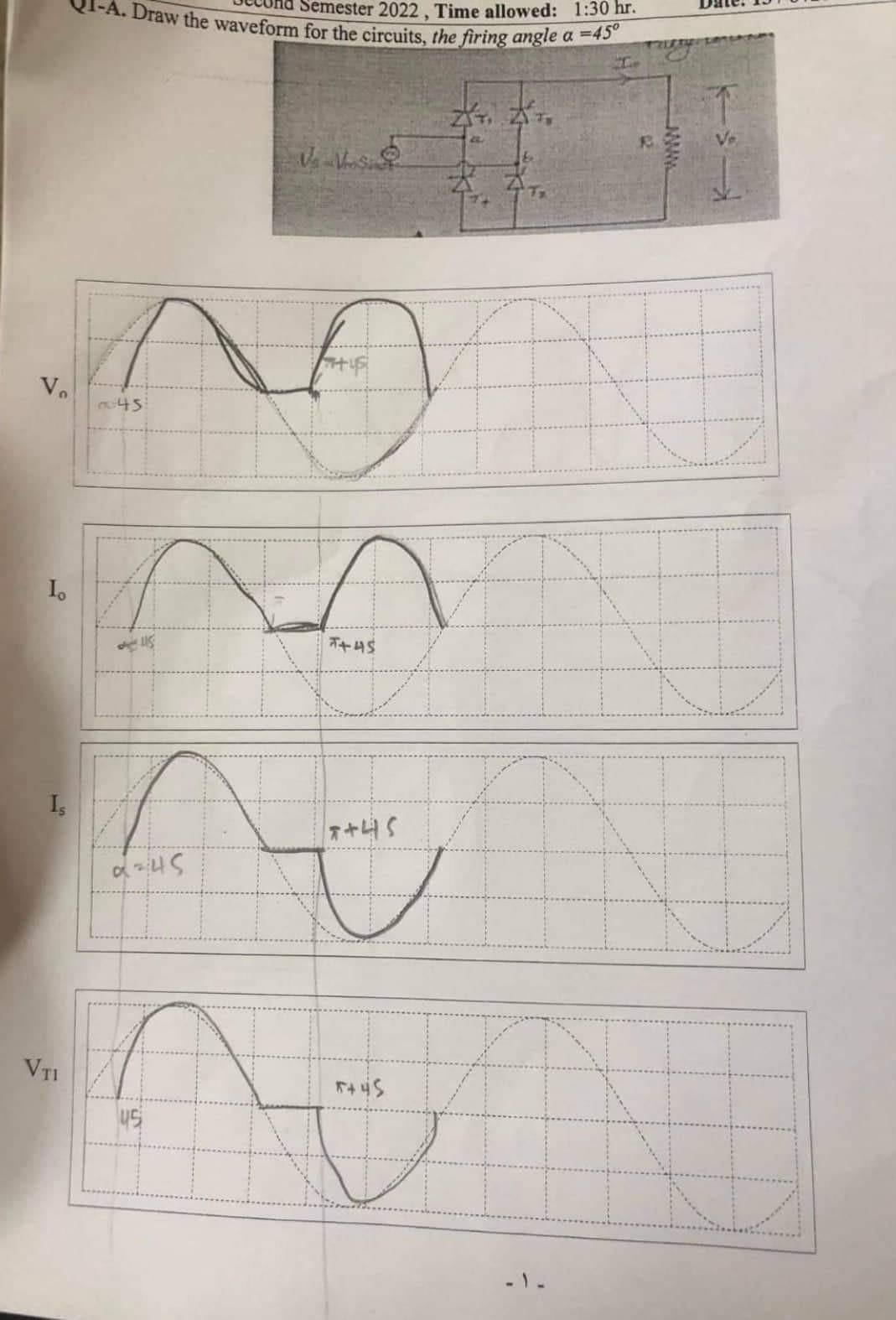 Solved Q1-A. Draw the waveform formester 2022, Time allowed: | Chegg.com