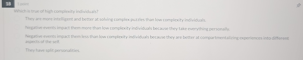 Solved 181 ﻿pointWhich is true of high complexity | Chegg.com