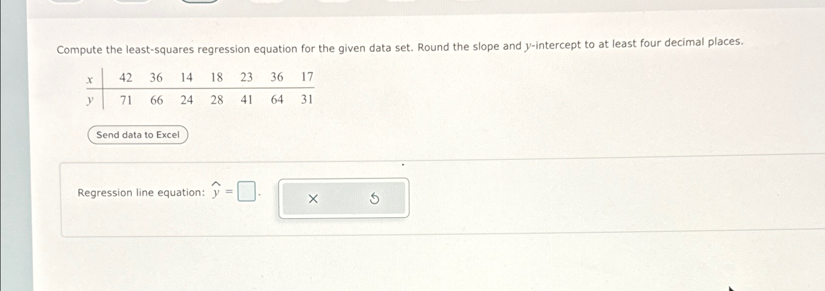 Solved Compute The Least Squares Regression Equation For The