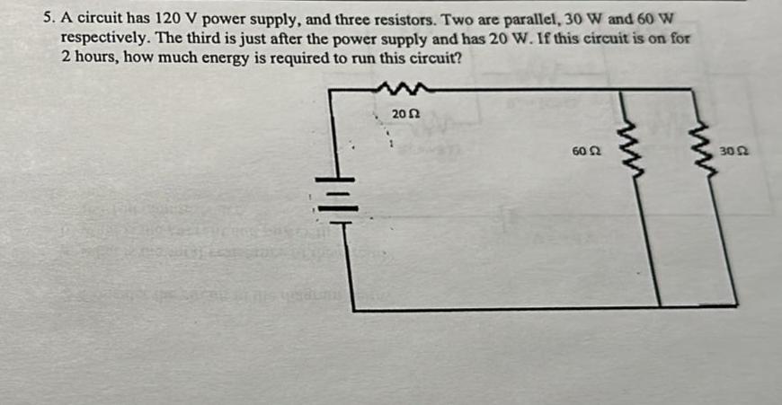 A circuit has 120V ﻿power supply, and three | Chegg.com