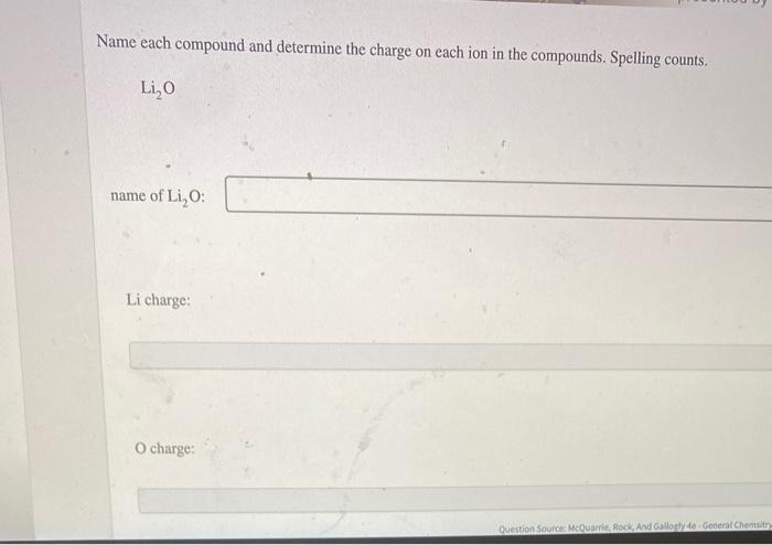 Solved Name Each compound and determine the charge on each | Chegg.com