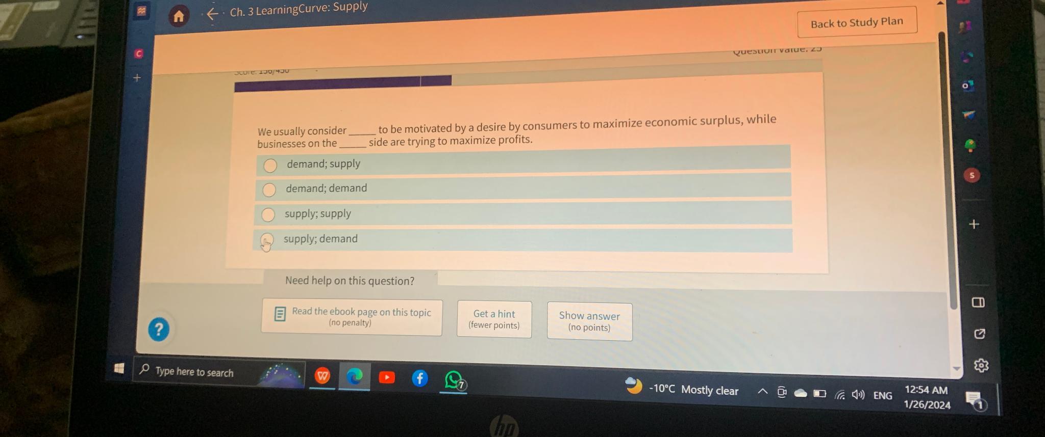 Solved Ch. 3 ﻿LearningCurve: SupplyBack to Study PlanWe | Chegg.com