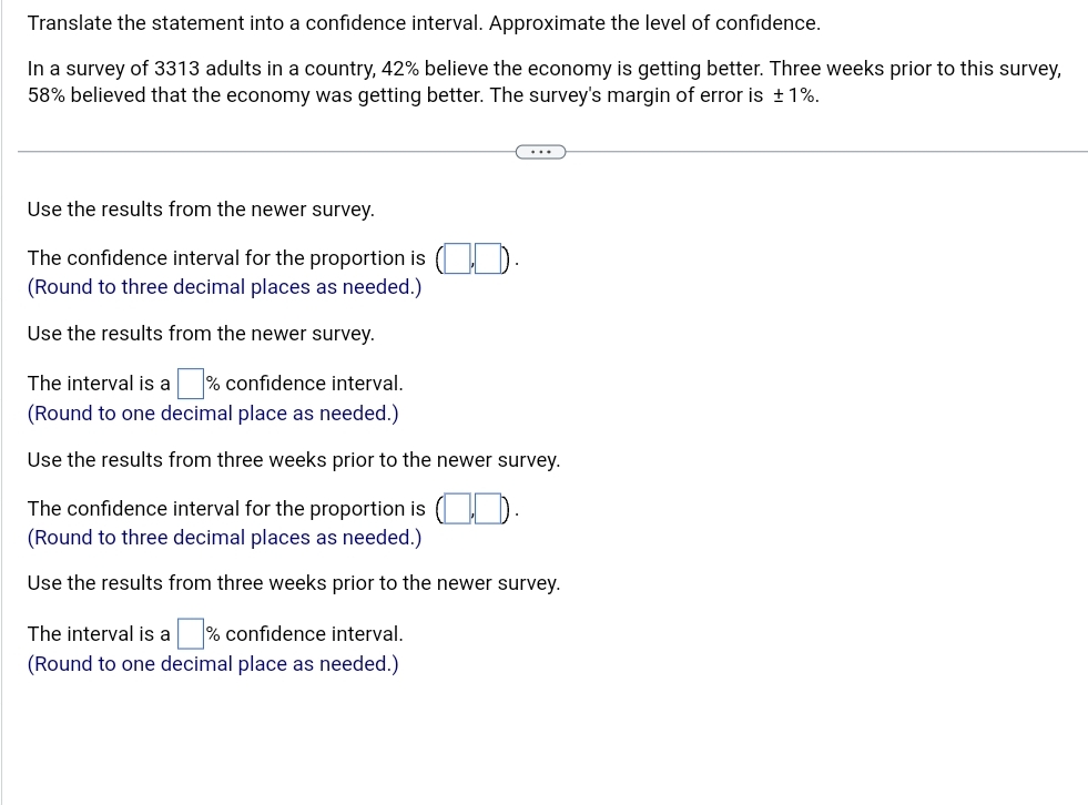 Solved Translate the statement into a confidence interval. | Chegg.com