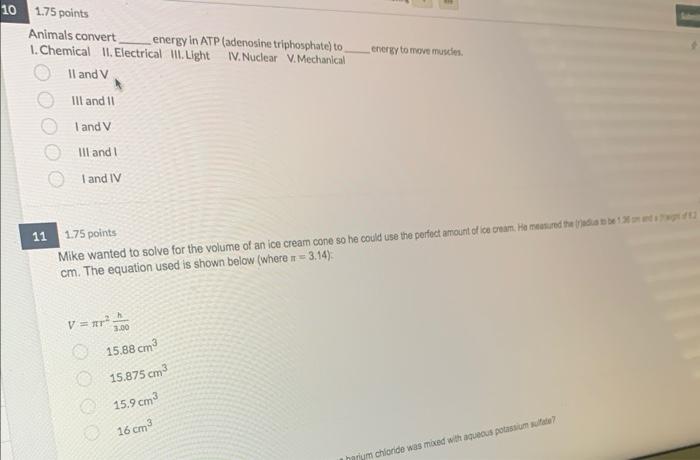 Solved Animals convert energy in ATP (adenosine | Chegg.com