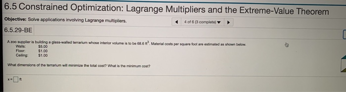 Solved 6.5 Constrained Optimization: Lagrange Multipliers | Chegg.com