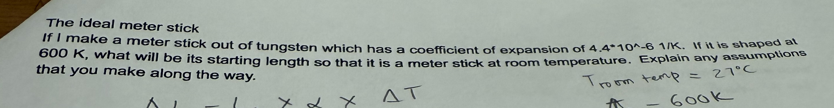 Solved The ideal meter stick If I make a meter stick out of | Chegg.com
