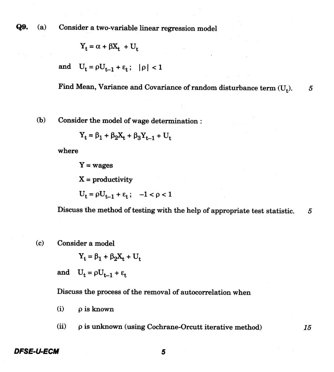Solved A Consider A Two Variable Linear Regression Model