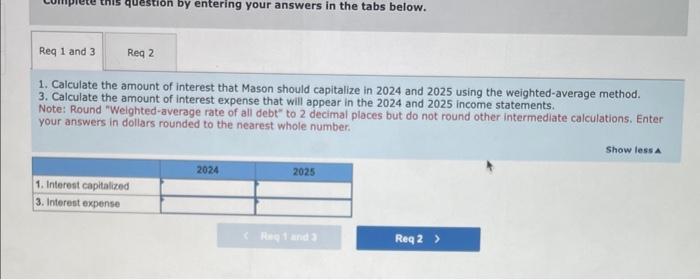 Solved please help calculate interest using weighted average | Chegg.com