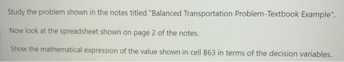 Solved Study the problem shown in the notes titled "Balanced | Chegg.com