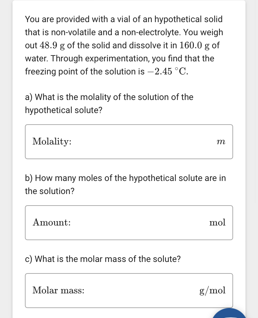 Solved You are provided with a vial of an hypothetical solid | Chegg.com