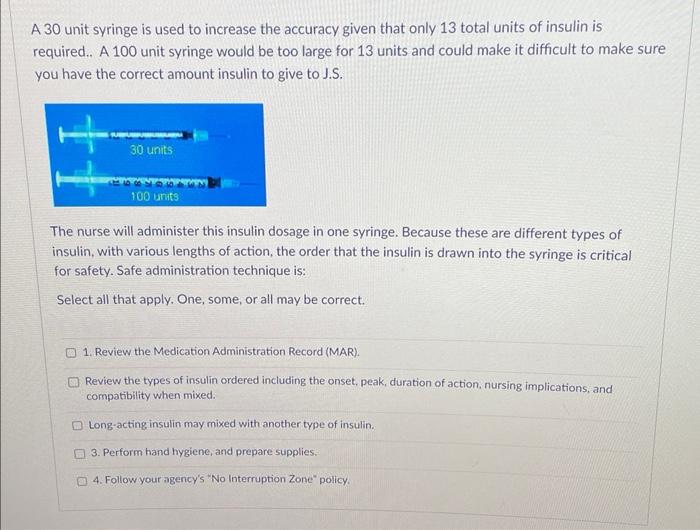 Solved A 30 unit syringe is used to increase the accuracy | Chegg.com