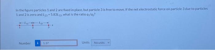 Solved In the figure particles 1 and 2 are fixed in place, | Chegg.com