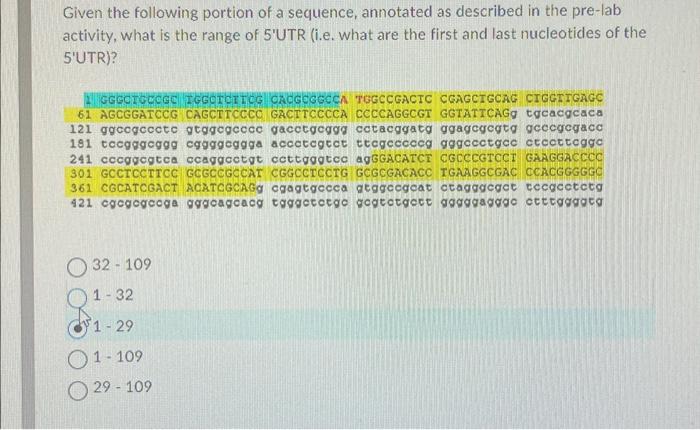 Solved Given the following portion of a sequence, annotated | Chegg.com