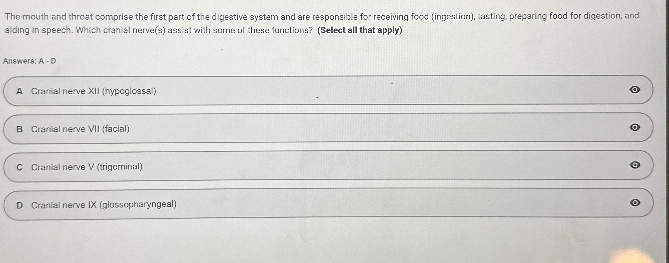 Solved The mouth and throat comprise the first part of the | Chegg.com