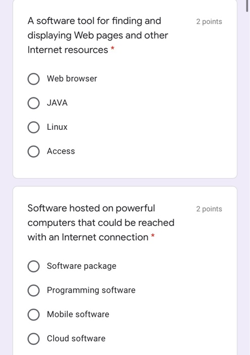 Solved Answer all questions (2 points each) 2 points All of | Chegg.com Solved Answer all questions (2 points each) 2 points All of | Chegg.com