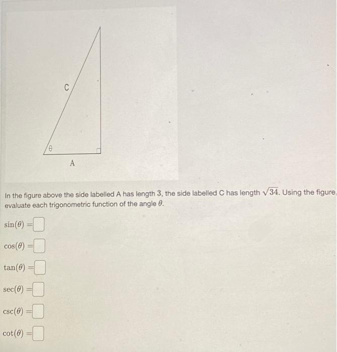 Solved In the figure above the side labelled A has length 3 | Chegg.com