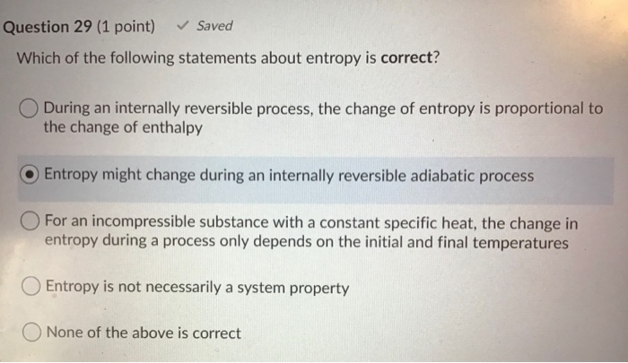 Solved Question 29 (1 point) Saved Which of the following | Chegg.com