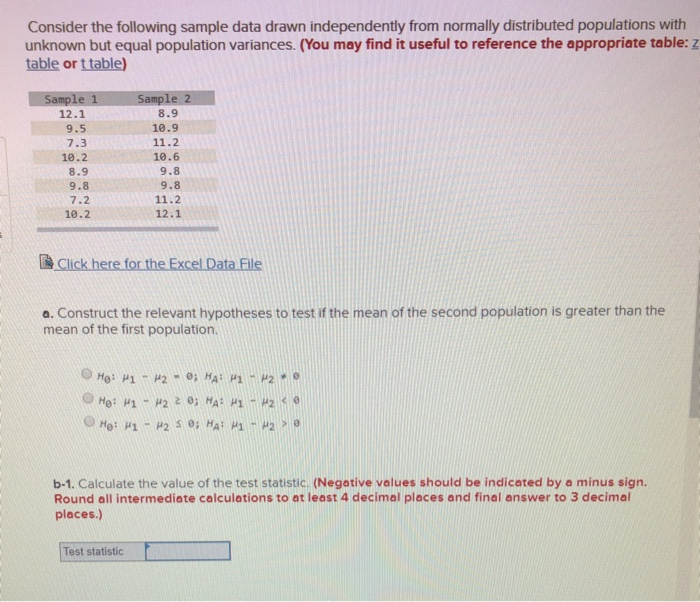 Solved Consider the following sample data drawn | Chegg.com