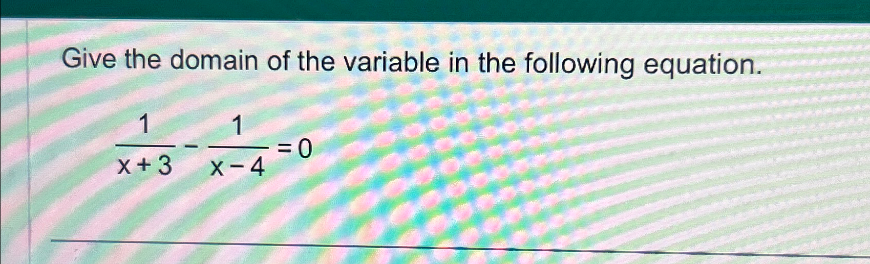 Solved Give the domain of the variable in the following | Chegg.com