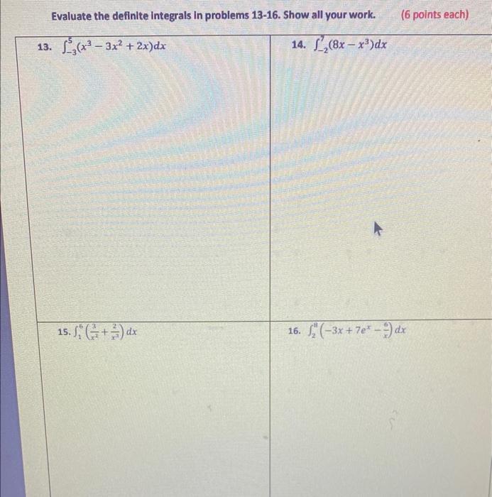 Solved Evaluate the definite integrals in problems 13-16. | Chegg.com