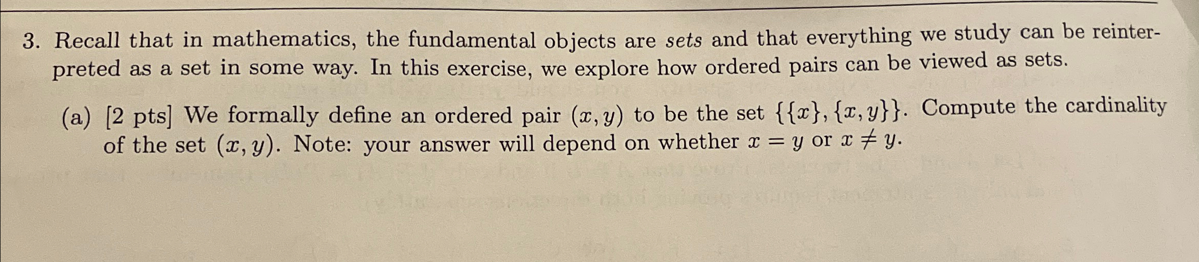 Solved Recall that in mathematics, the fundamental objects | Chegg.com