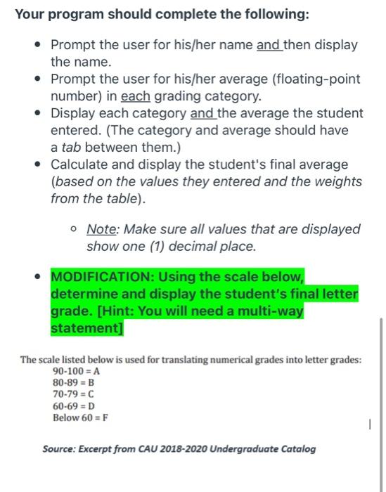Solved programming problem): Write (type) an algorithm and | Chegg.com