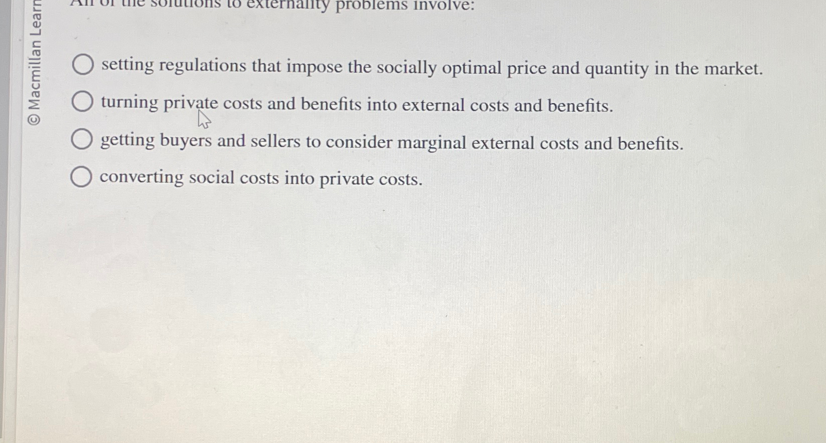 Solved setting regulations that impose the socially optimal | Chegg.com